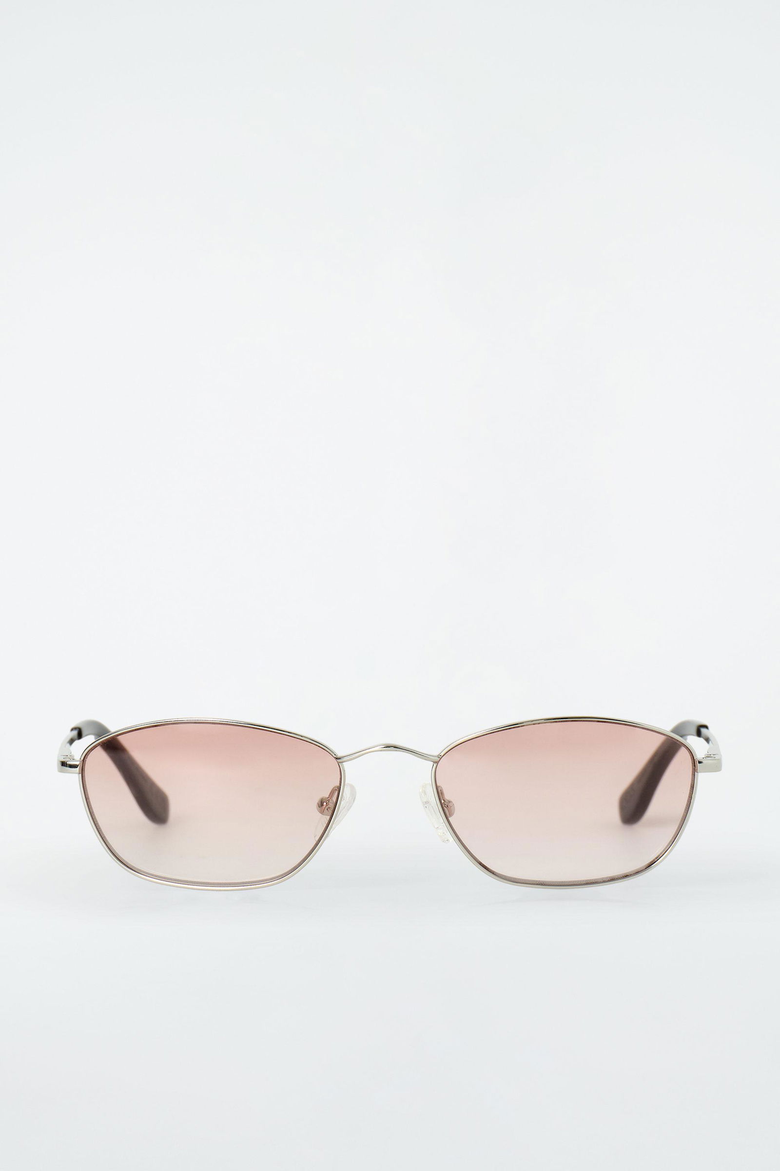 COS Wire-Frame Cat-Eye Sunglasses in PINK / SILVER | endource