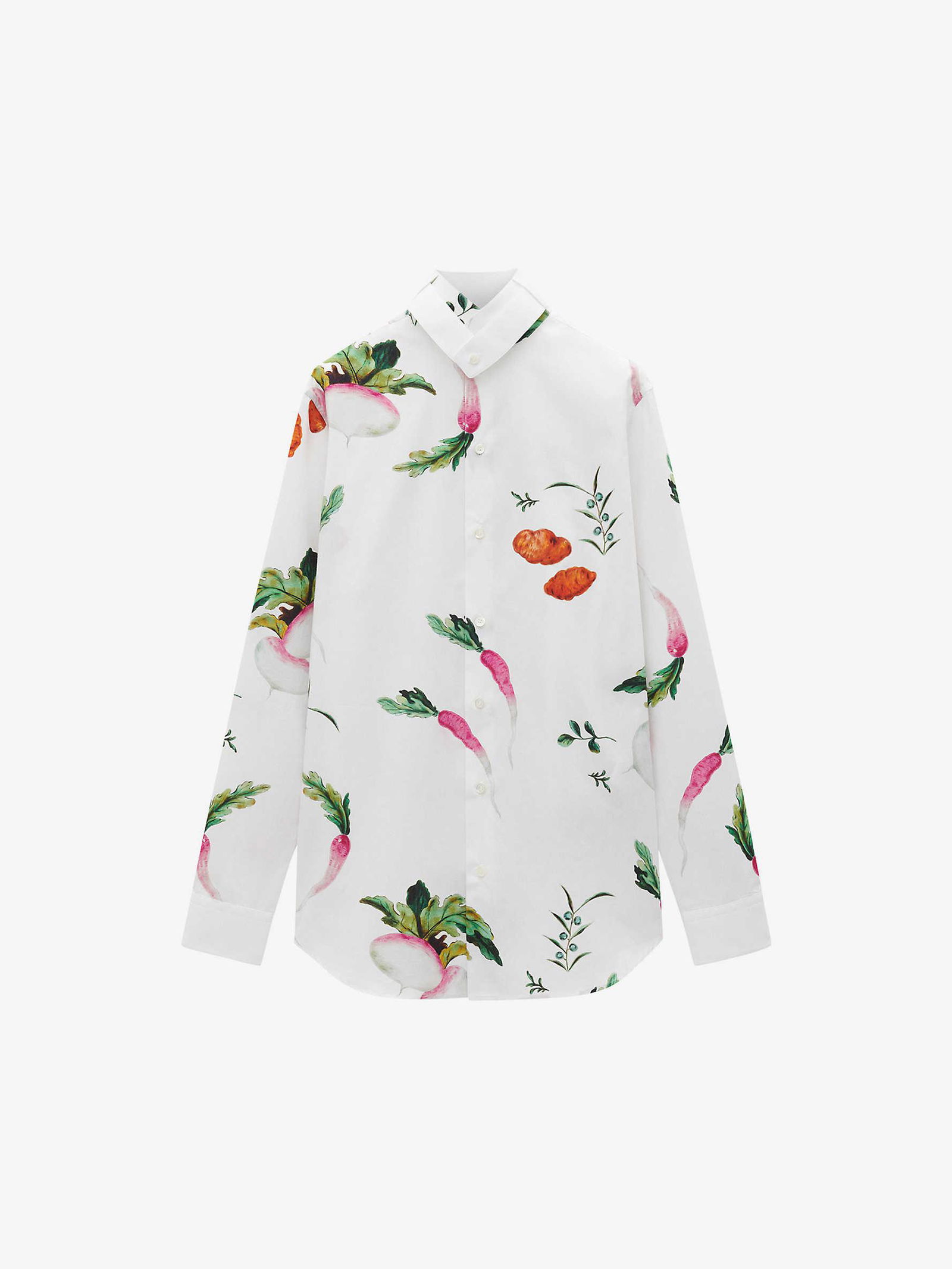 LOEWE Radish-Print Cotton-Poplin Shirt in WHITE/MULTICOLOR | endource