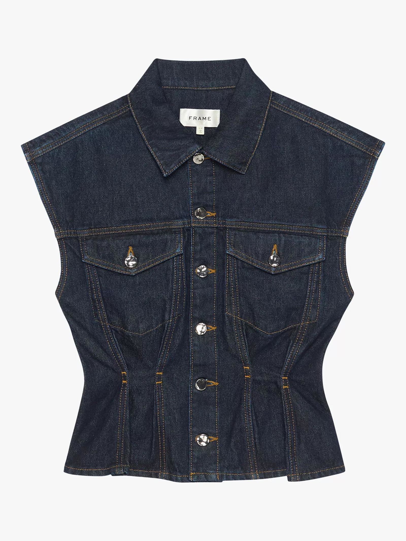 FRAME The Nipped Denim Vest Top | endource