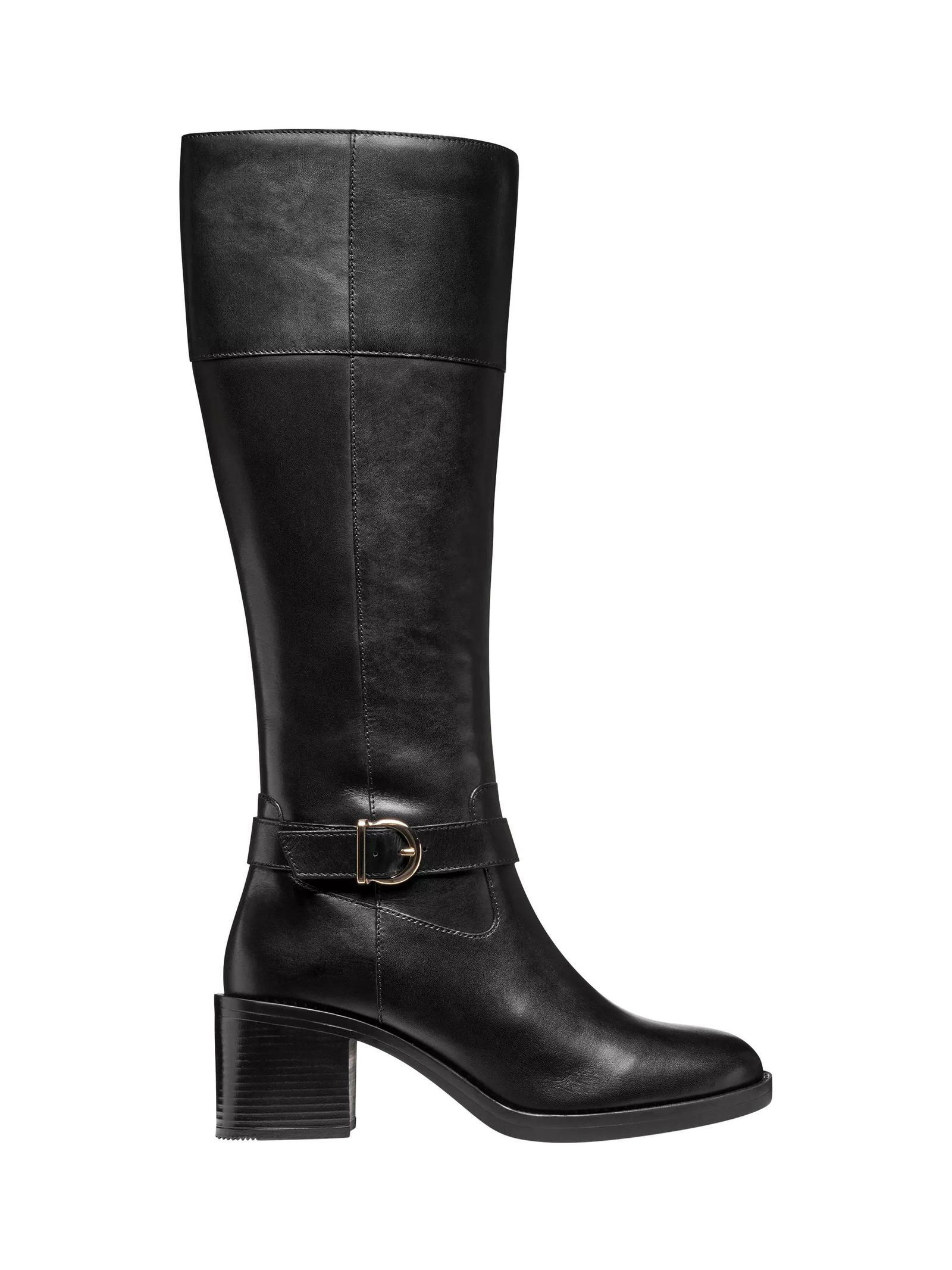 Geox Serilda 60 Leather Knee High Boots, Black | endource