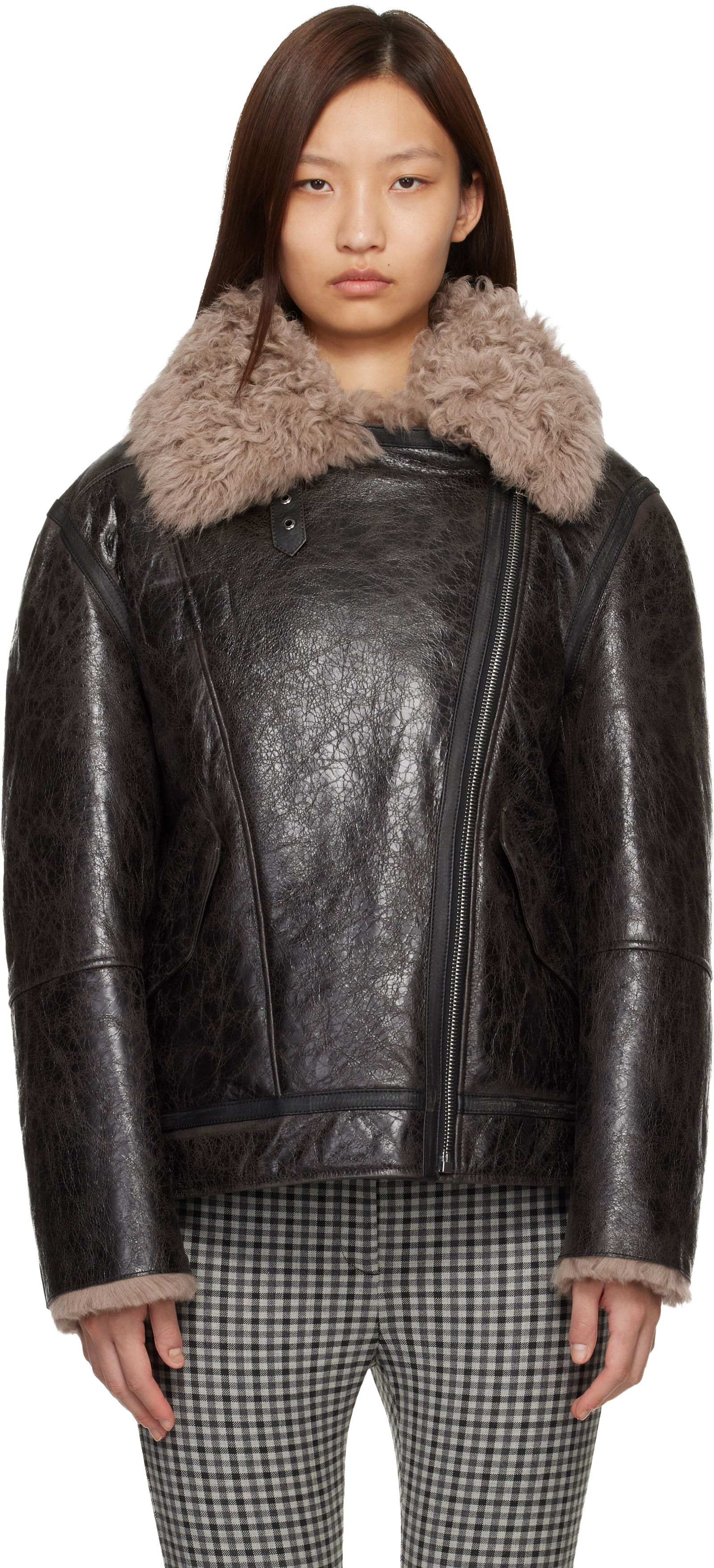 ACNE STUDIOS Leather Shearling Jacket | endource