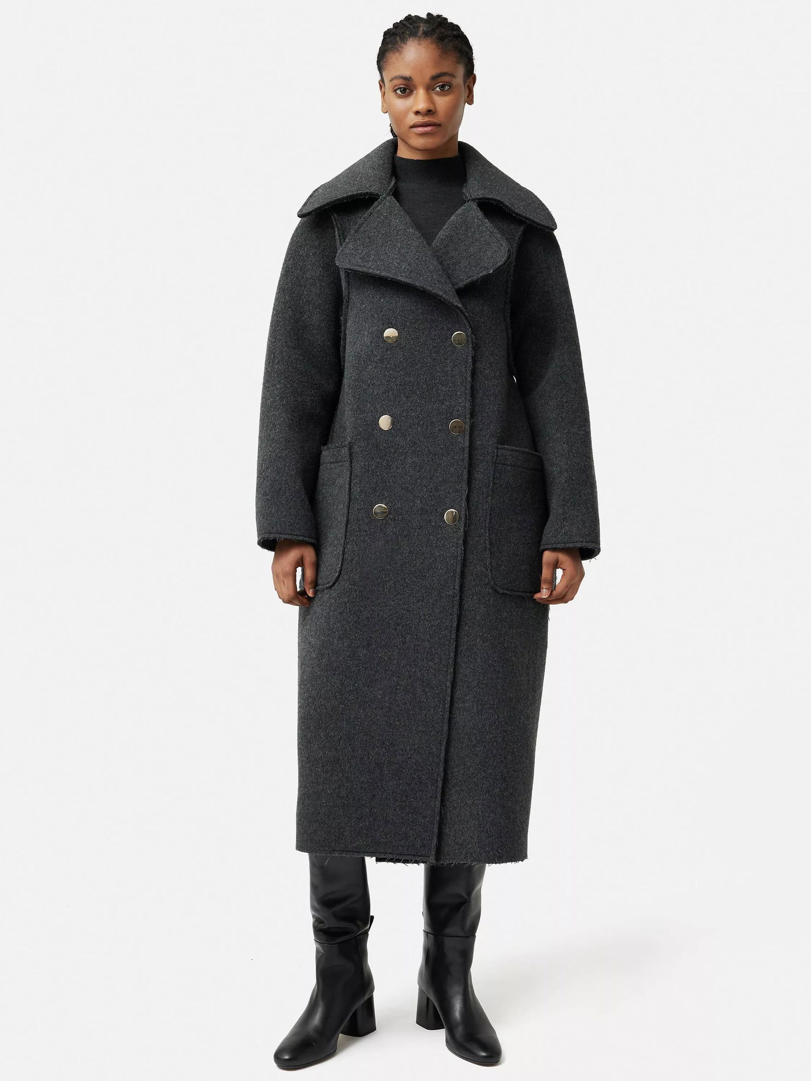JIGSAW Raw Edge Wool Blend Coat | endource
