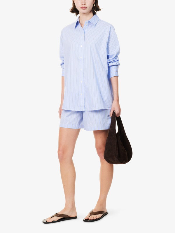 ANINE BING Essie Pinstripe Cotton Shirt | endource
