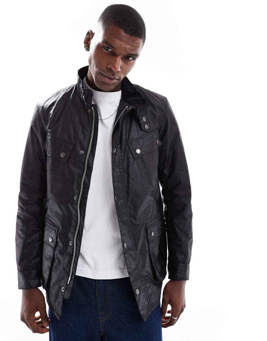 BARBOUR INTERNATIONAL Duke Wax Jacket in Black | endource