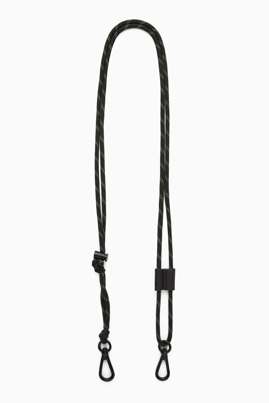 COS Rope Lanyard Strap in BLACK / OLIVE GREEN | Endource