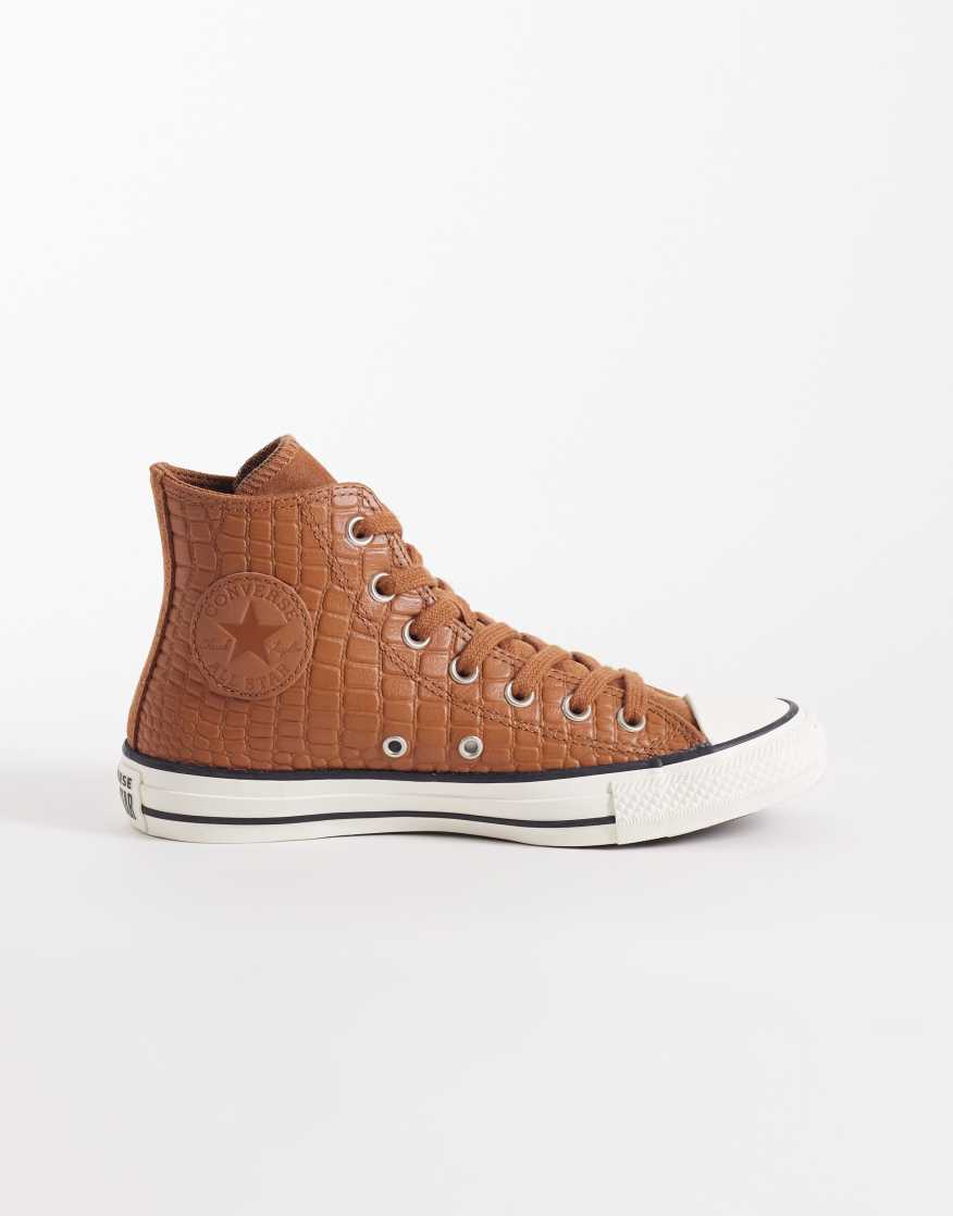 CONVERSE Chuck Taylor All Star Hi Leather Trainers With Croc Emboss ...