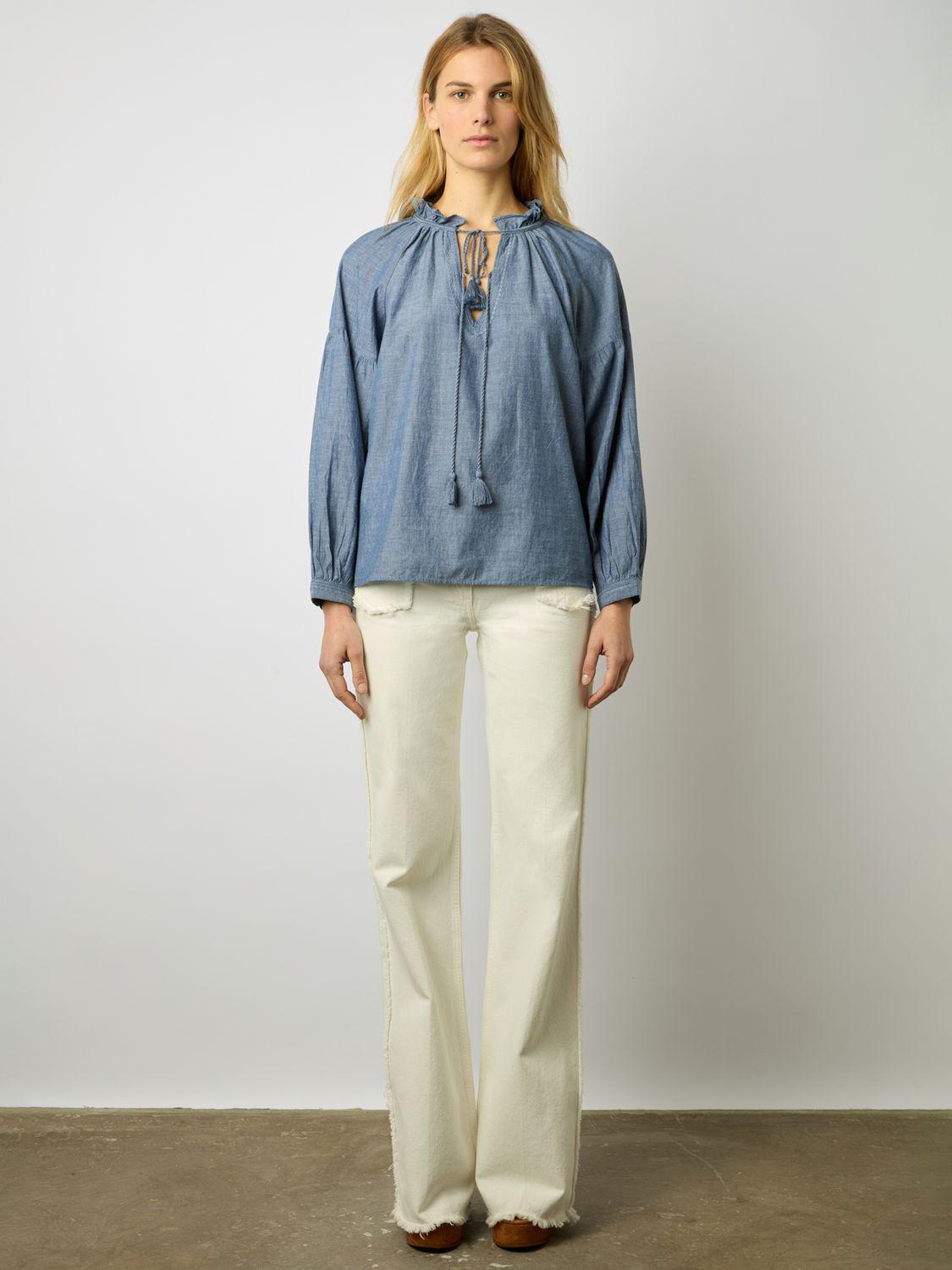 Gerard Darel Adele Cotton Blouse in Blue | Endource