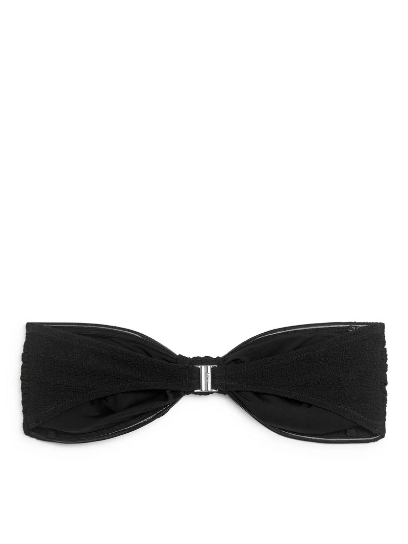Arket Textured Bandeau Bikini Top In Black Endource