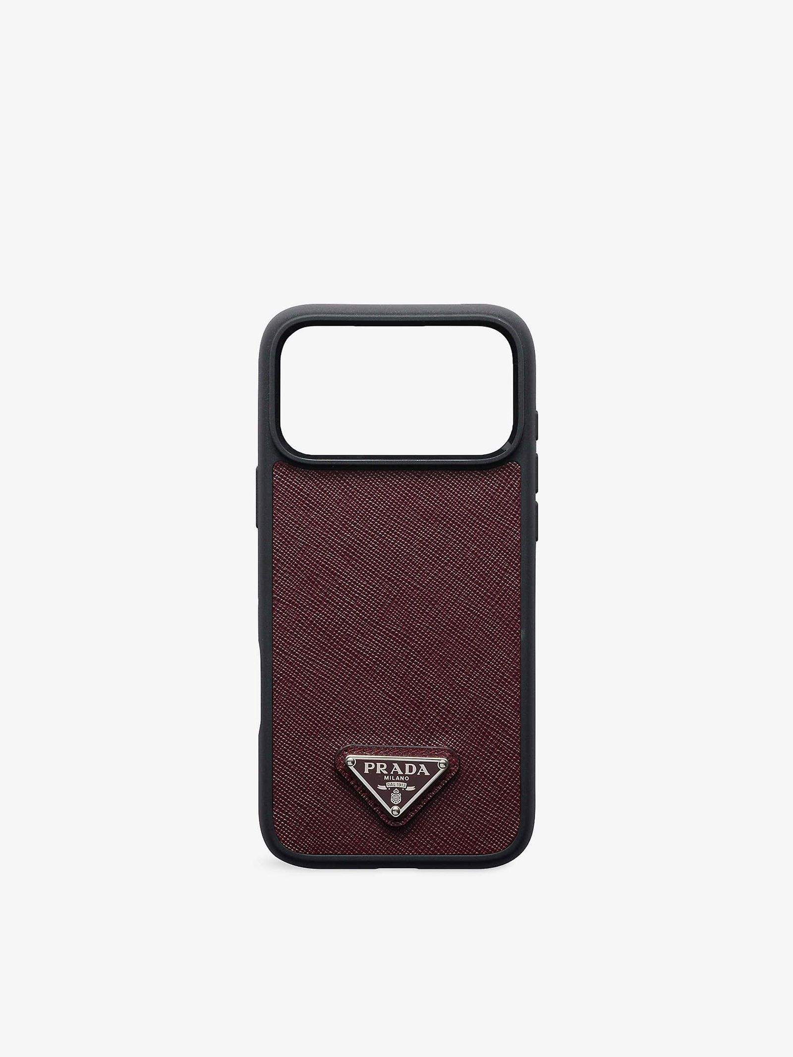 PRADA Brand-Plaque Leather IPhone 17 Pro Phone Case | endource