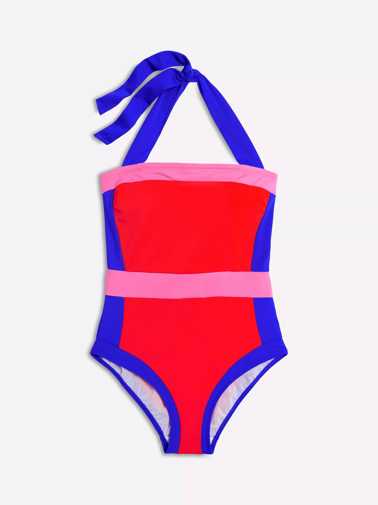 BODEN Santorini Colour Block Swimsuit in Fire Red/Multi | endource