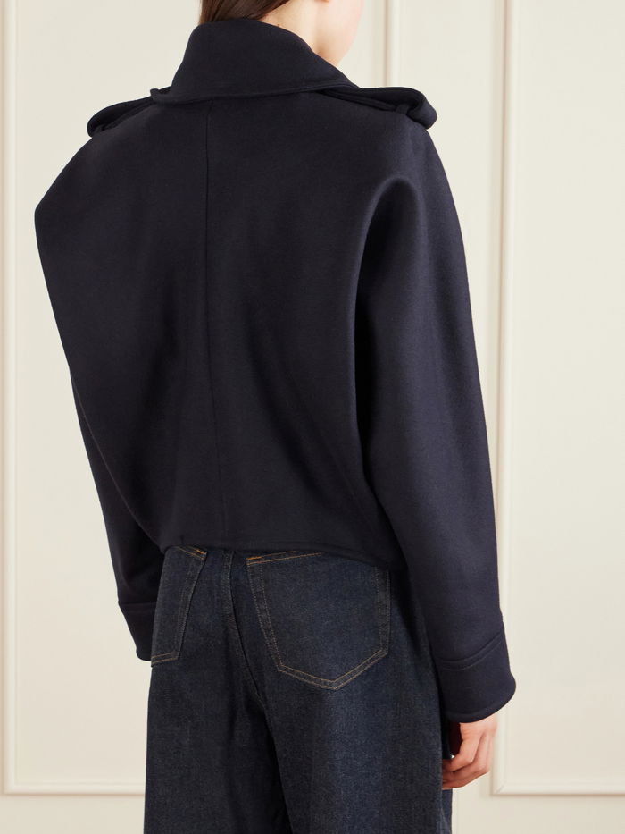 GIVENCHY Double-Breasted Cropped Melton Wool-Twill Jacket | endource