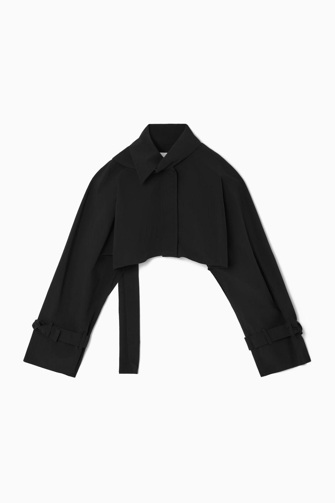 COS Scarf-Detail Cropped Hybrid Trench Coat | endource