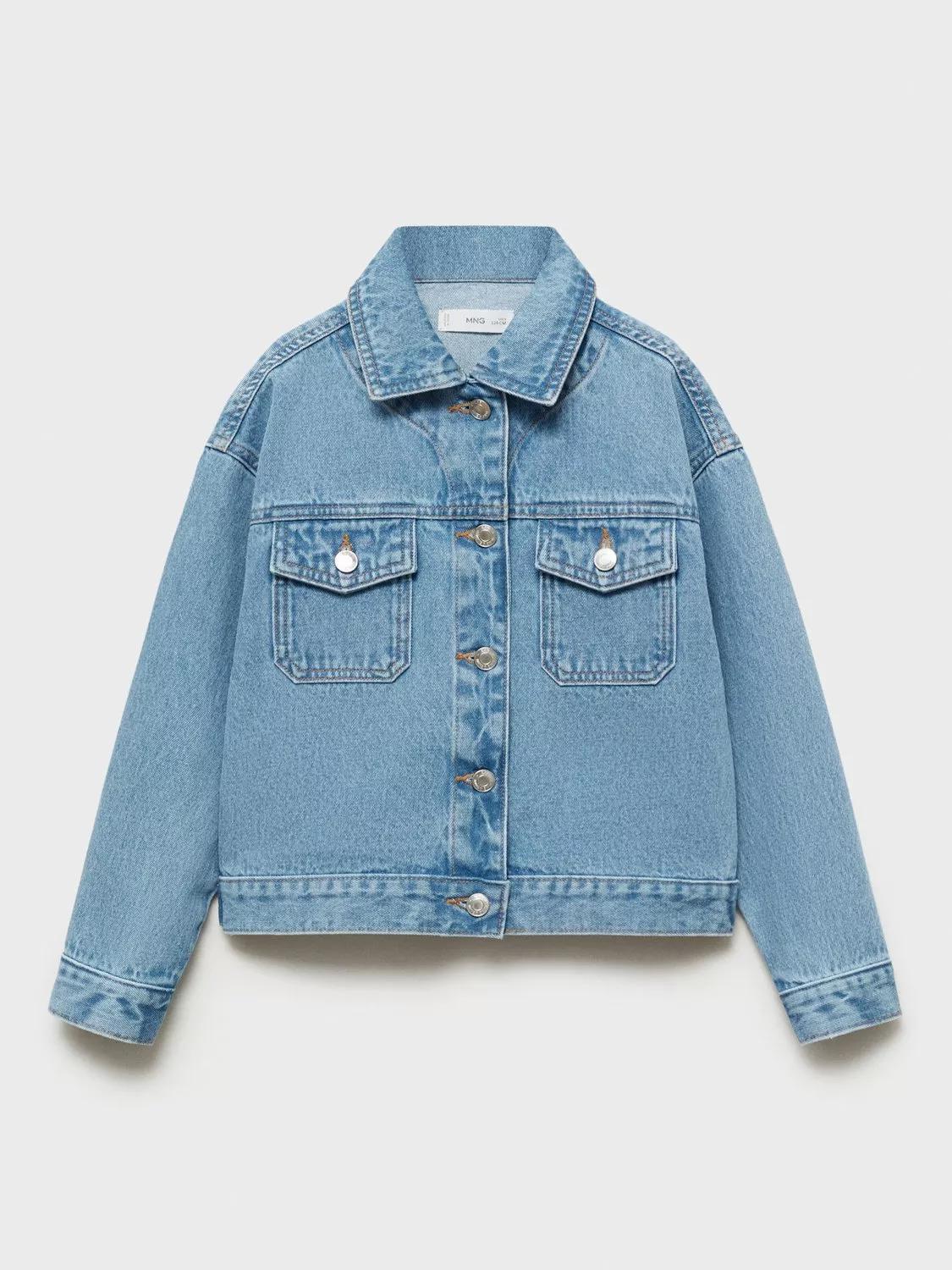 MANGO Alice Denim Jacket in Open Blue | endource
