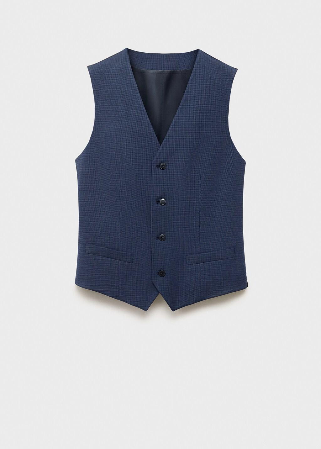 MANGO Paris Super Slim-Fit Suit Waistcoat in Ink Blue | endource