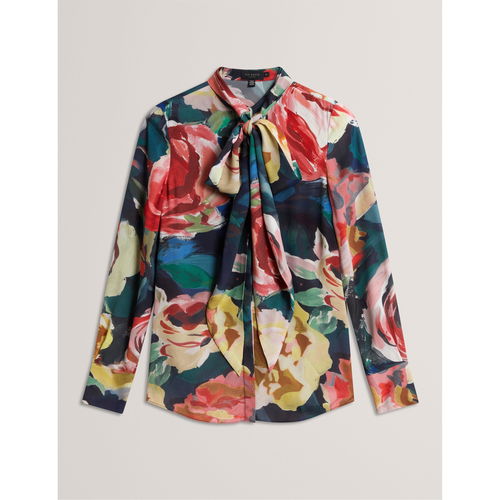 TED BAKER Tie Neck Long Sleeve Blouse | endource