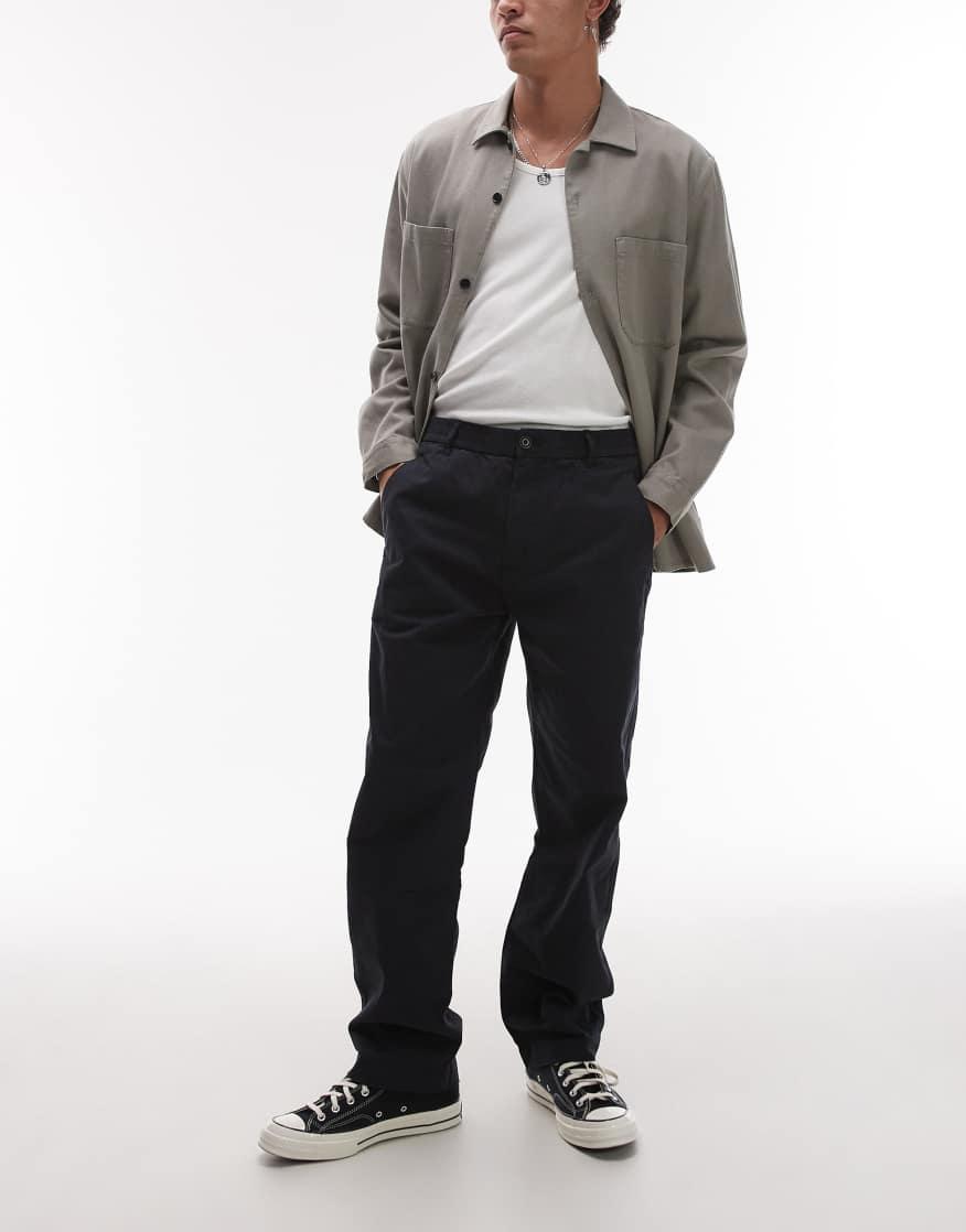 MANGO Regular Fit Tailored Trouser With Drawstring in NAVY | endource