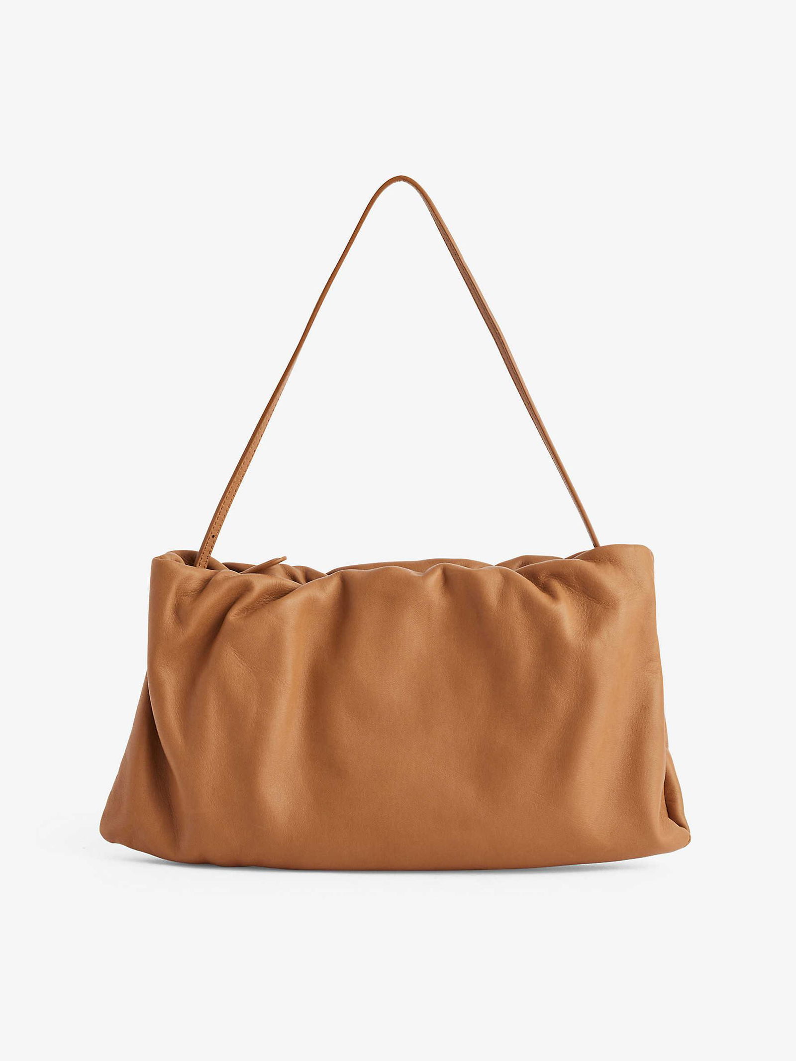 THE ROW Bourse Extra-Large Leather Shoulder Bag in Dark Khaki Ans ...