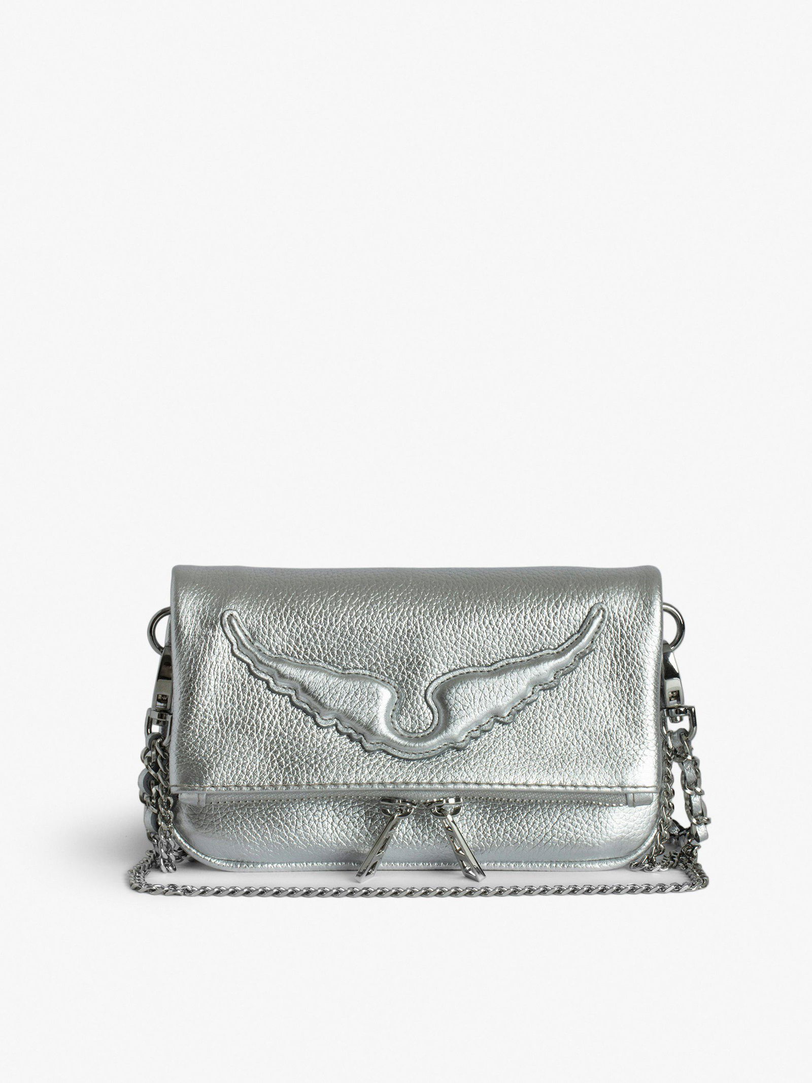 ZADIG & VOLTAIRE Rock Nano Clutch in Silver | endource