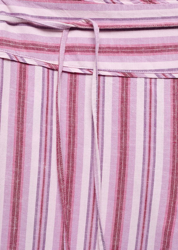 MANGO Stripes Printed Trousers in Light/Pastel Purple | endource