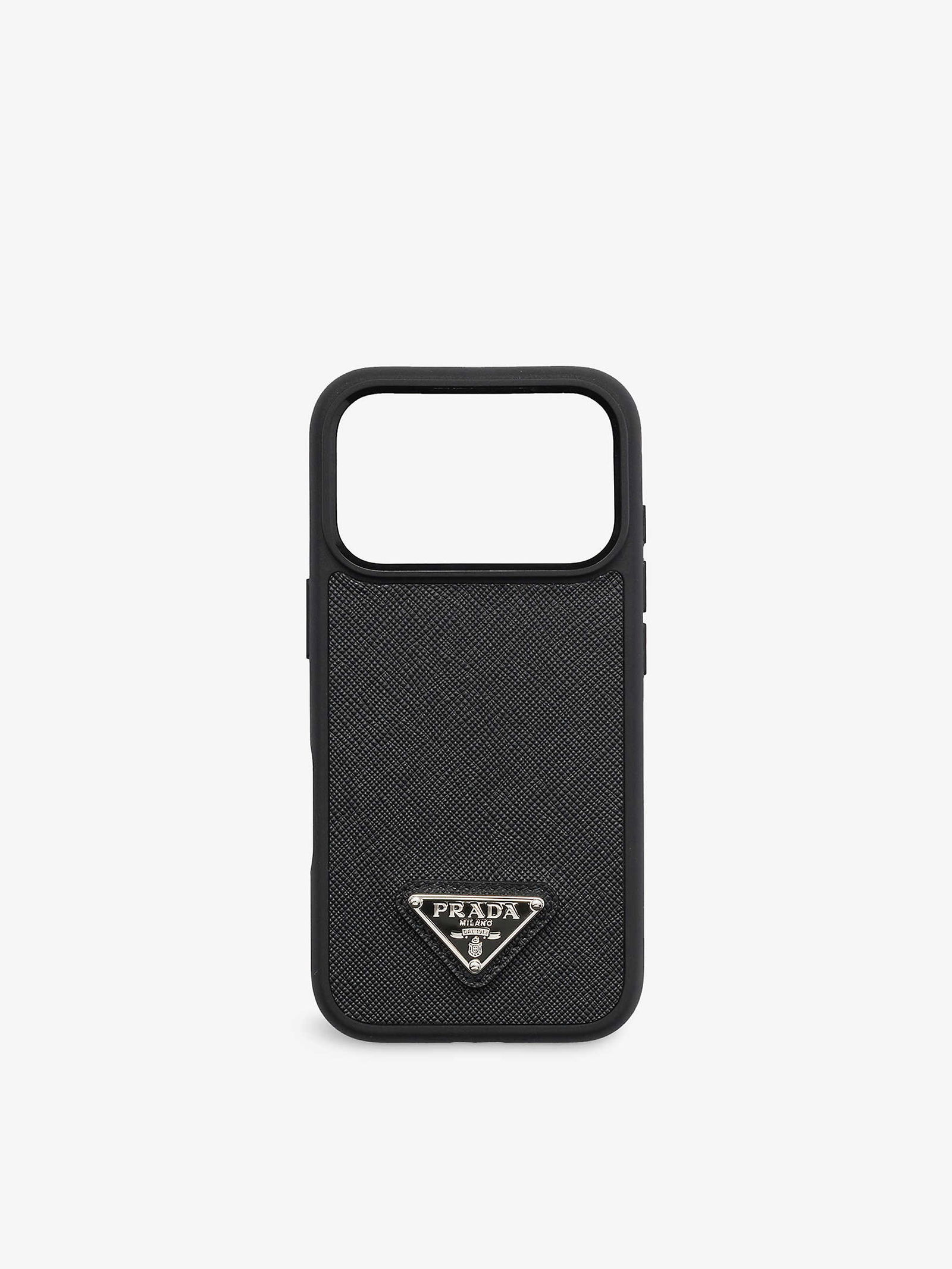 PRADA Brand-Plaque Leather IPhone 17 Pro Phone Case | endource