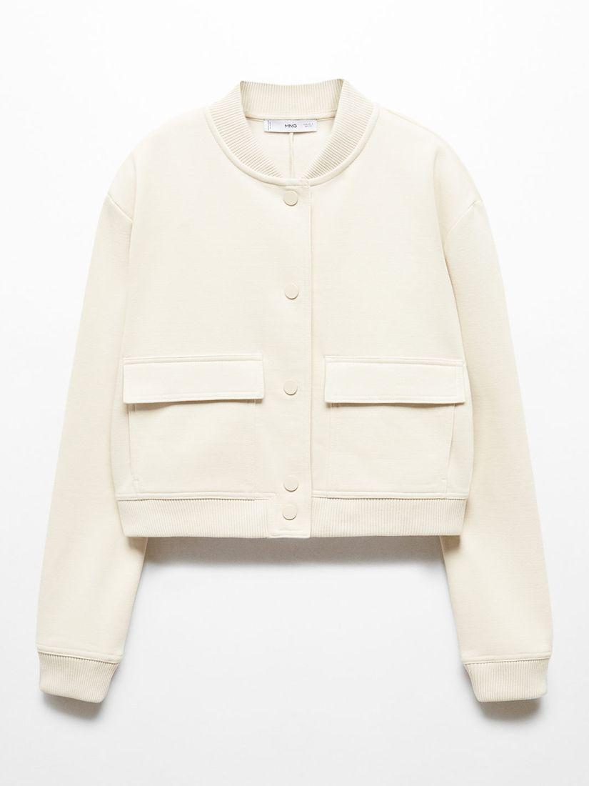 MANGO Toledo Bomber Jacket in Light Beige | endource