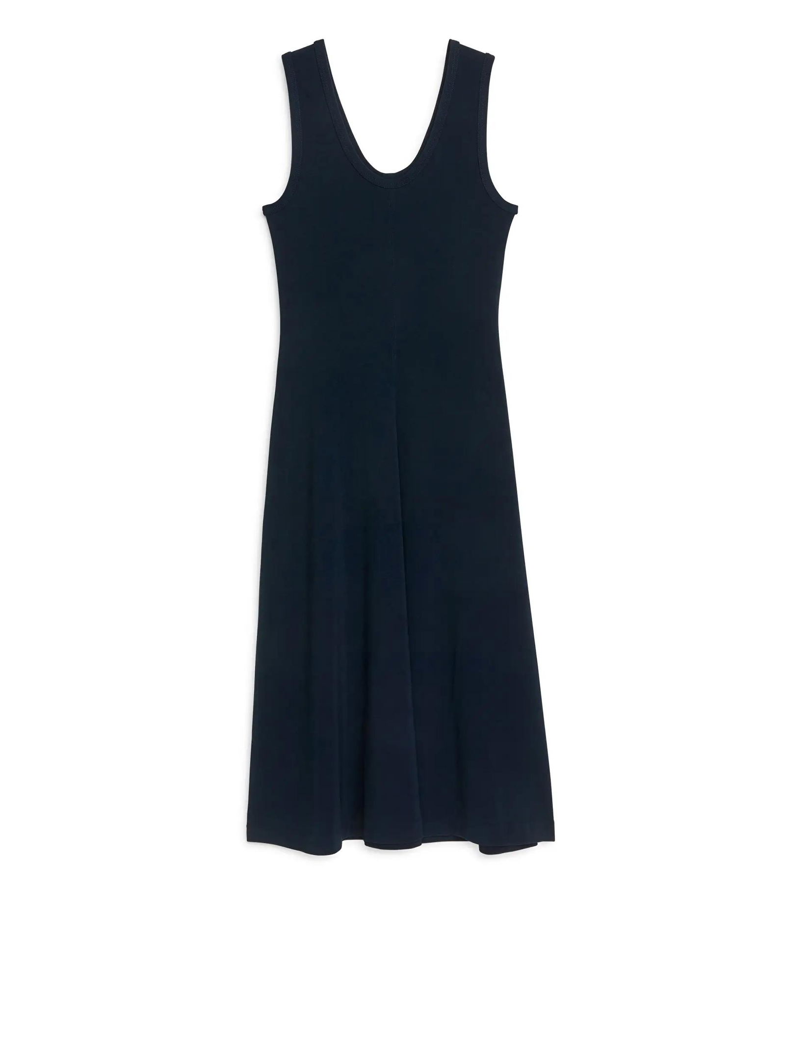 ARKET Rib Jersey Dress in Dark Blue | Endource