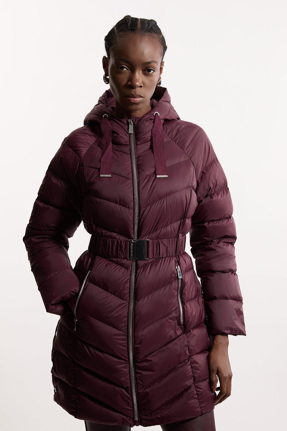KAREN MILLEN Real Down Packable Coat in Berry | endource