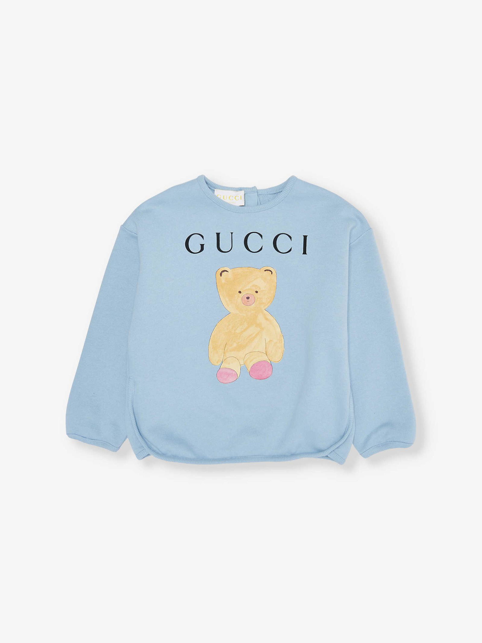 GUCCI Round-Neck Brand-Print Cotton Sweatshirt 12-36 Months in Frost ...