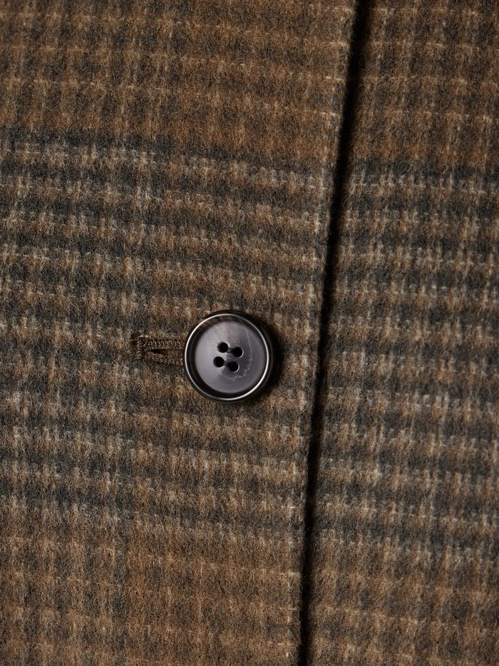 THEORY Belted Checked Wool And Cashmere-blend Coat | endource