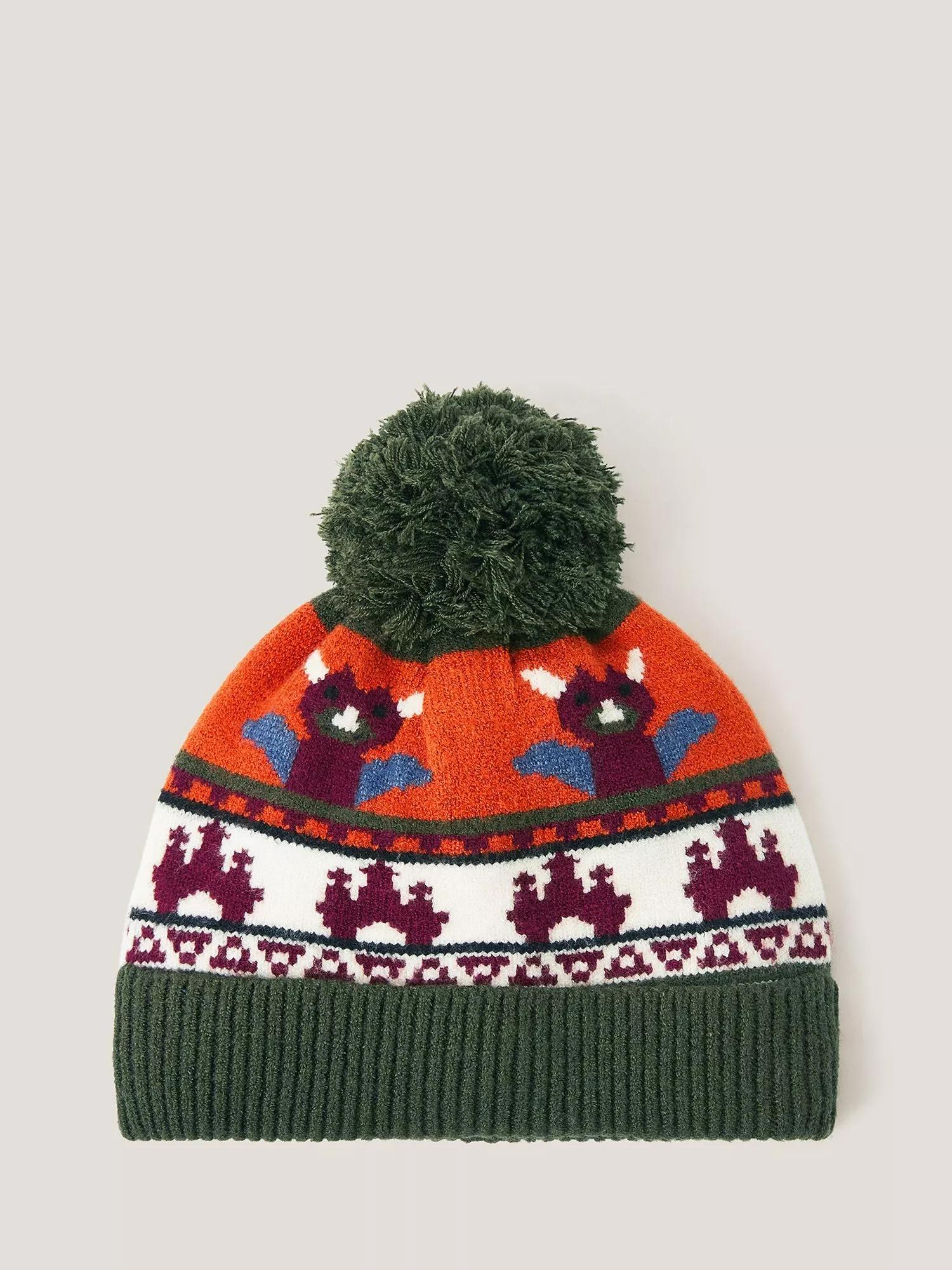 Monsoon Kids' Dragon Bobble Hat, Multi | endource