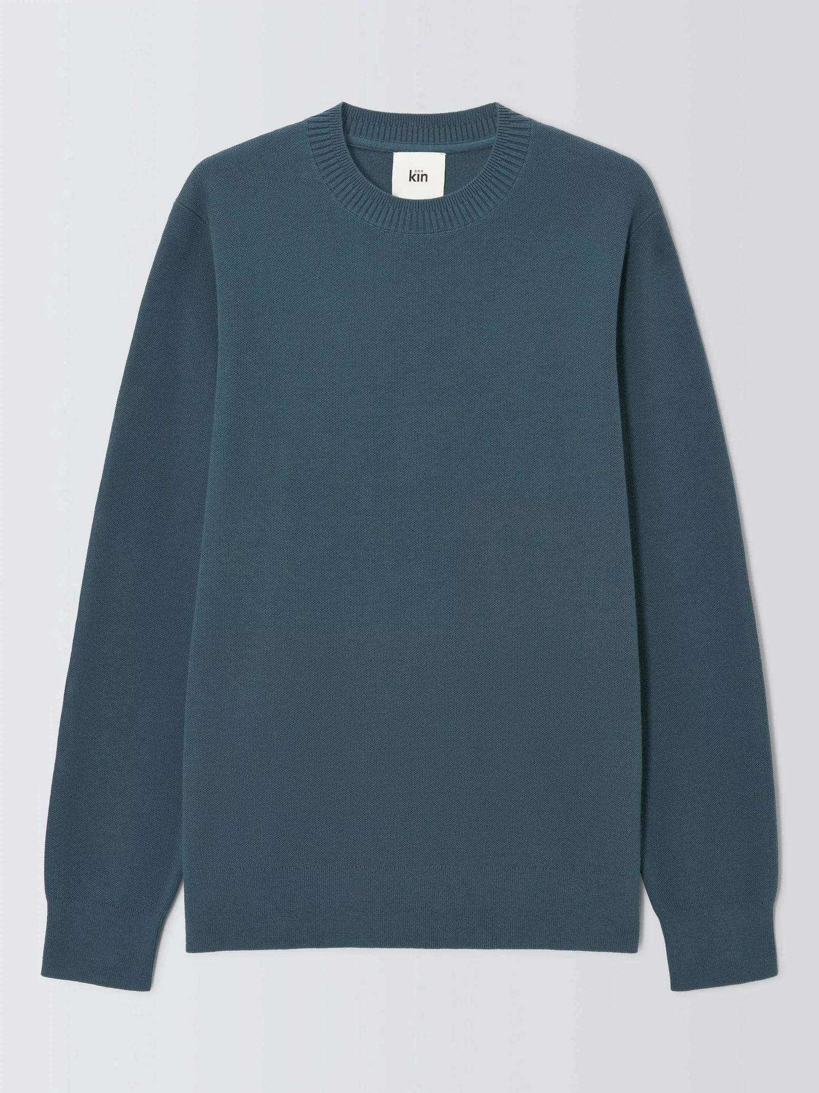 KIN Bird's Eye Cotton Knit Crew Neck Jumper | endource