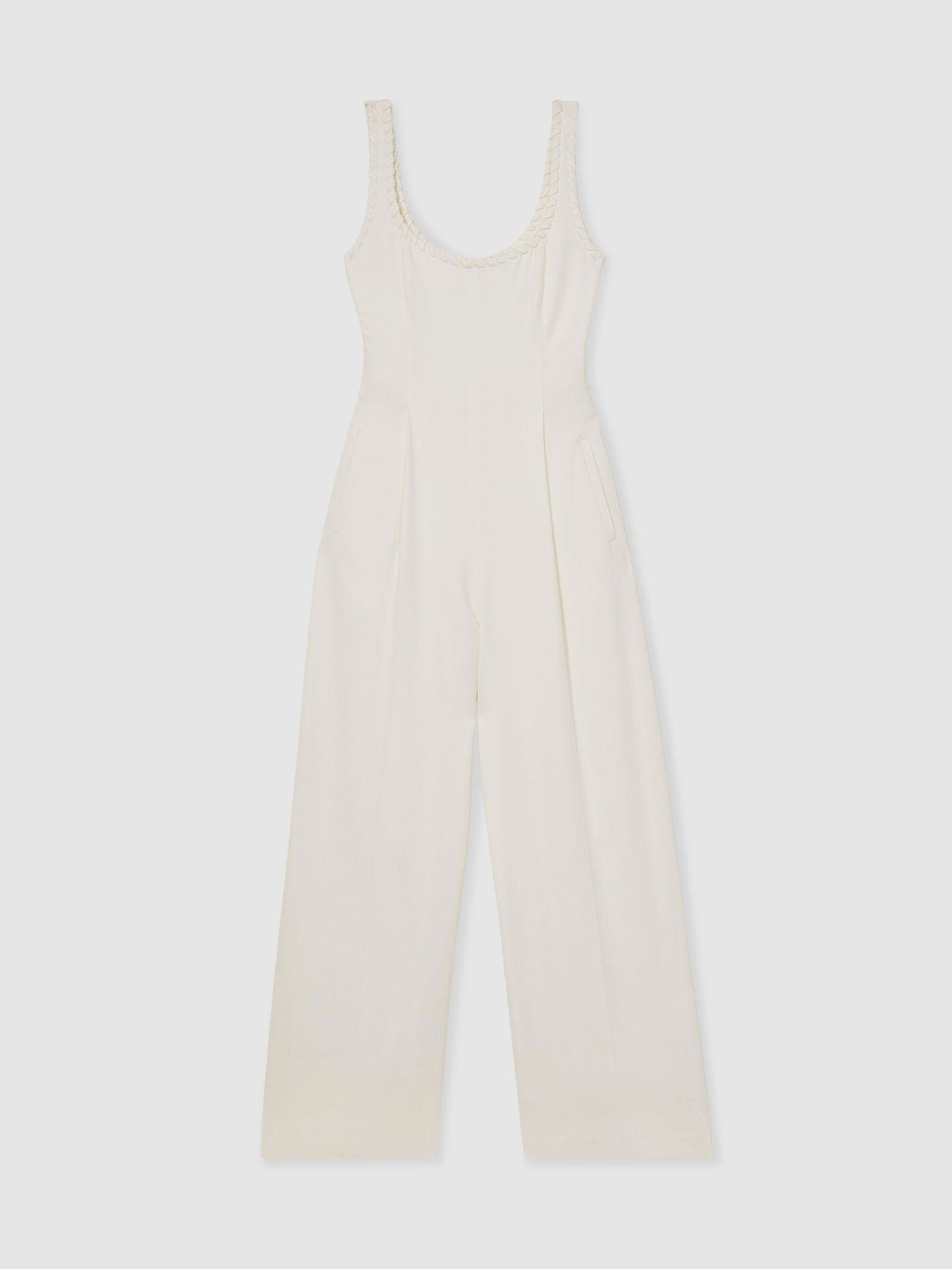 REISS Max Atelier Whipstitch Wide Leg Jumpsuit | endource