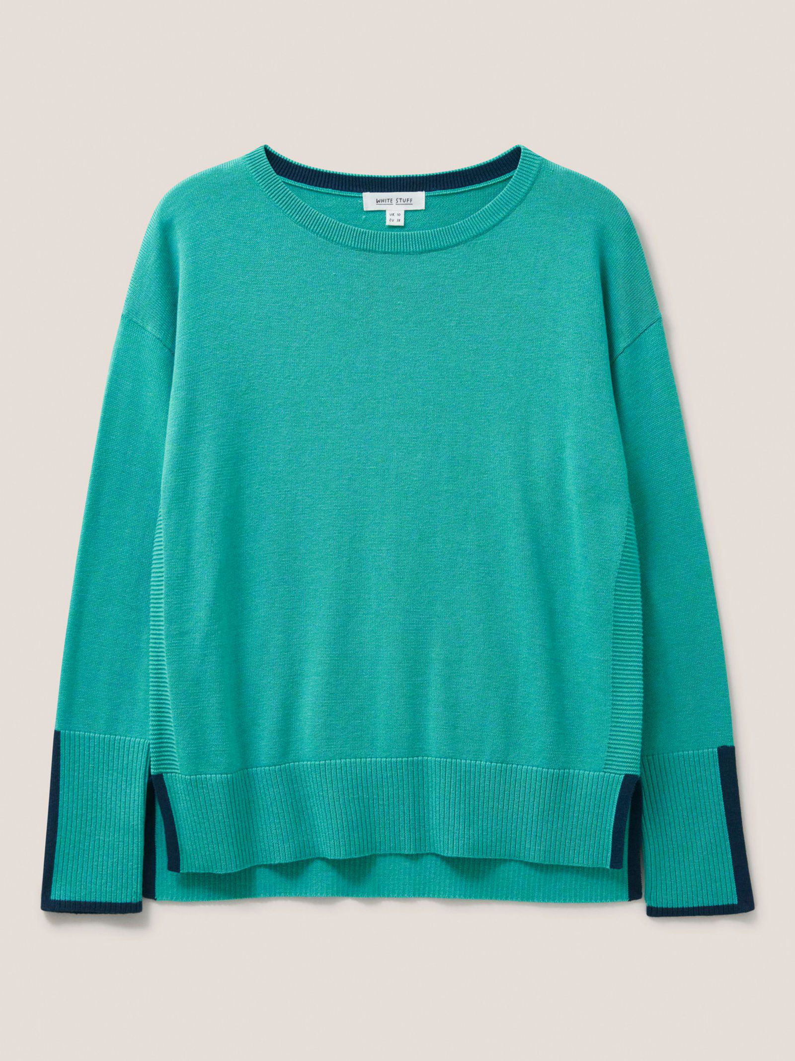 WHITE STUFF Regular Fit Olive Jumper in Bright Blue | Endource