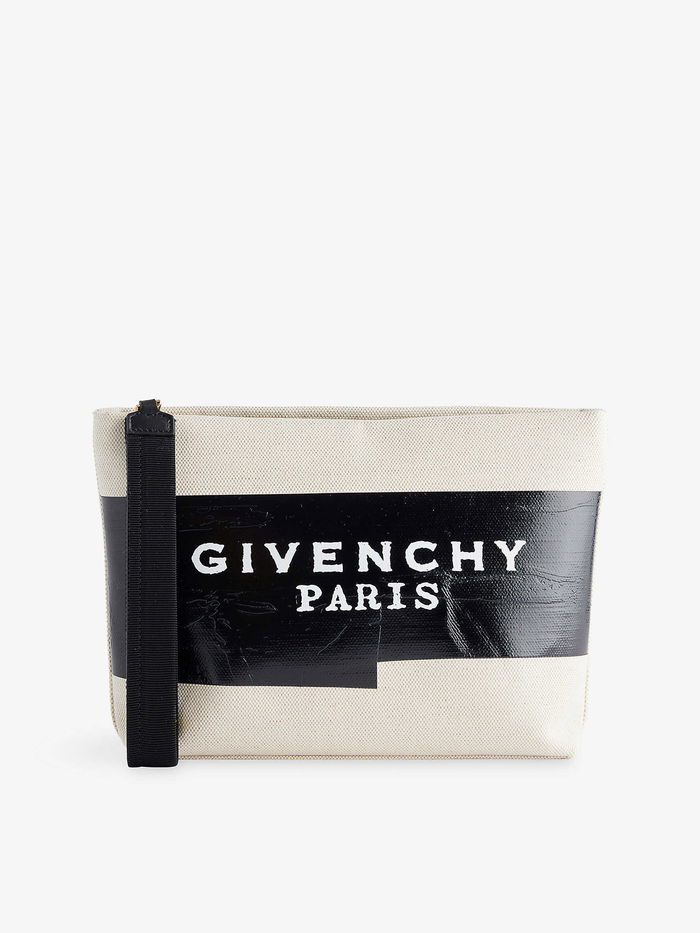 GIVENCHY Logo Tape Canvas Pouch | endource