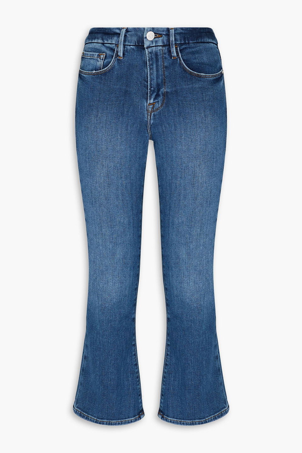 FRAME Le Crop Mini Boot High-Rise Bootcut Jeans | endource