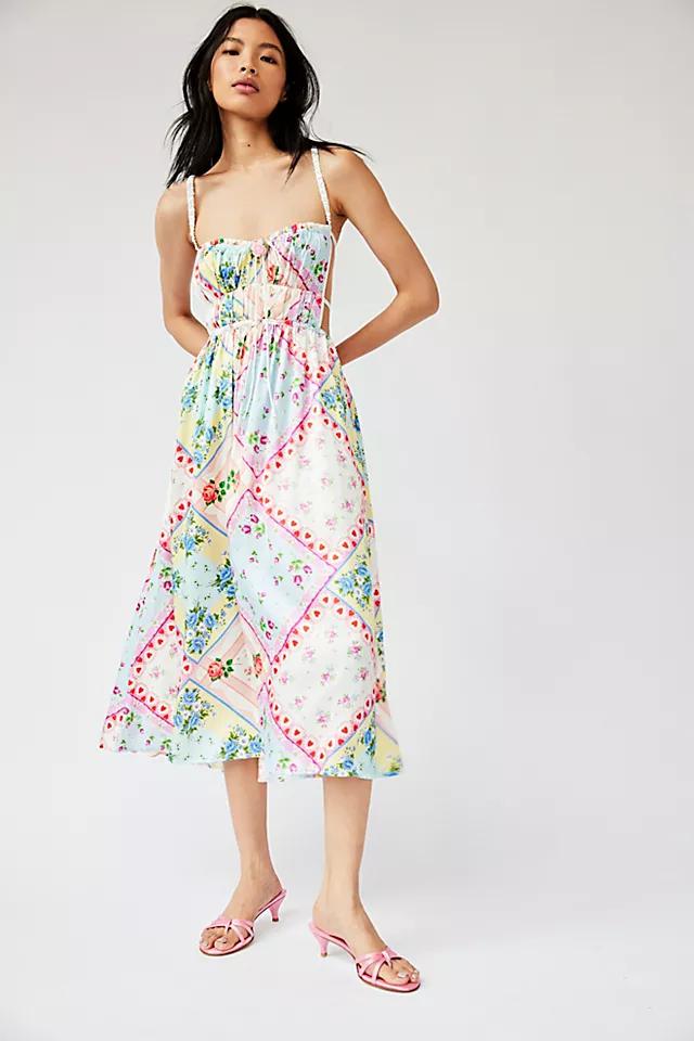 FOR LOVE AND LEMONS Cassandra Midi Dress in Blue | endource