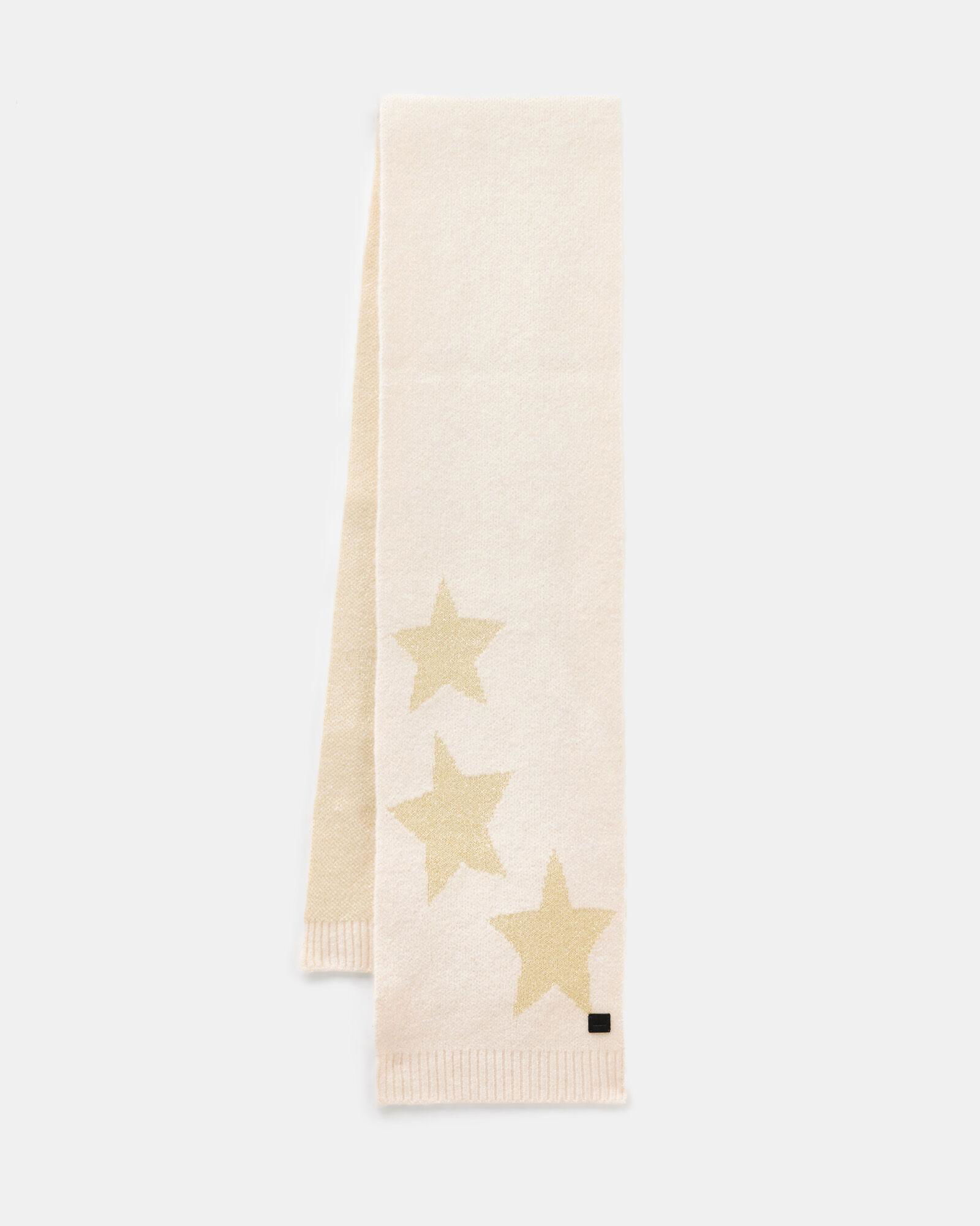 ALLSAINTS Star Tinsel Metallic Scarf in Ecru White | endource