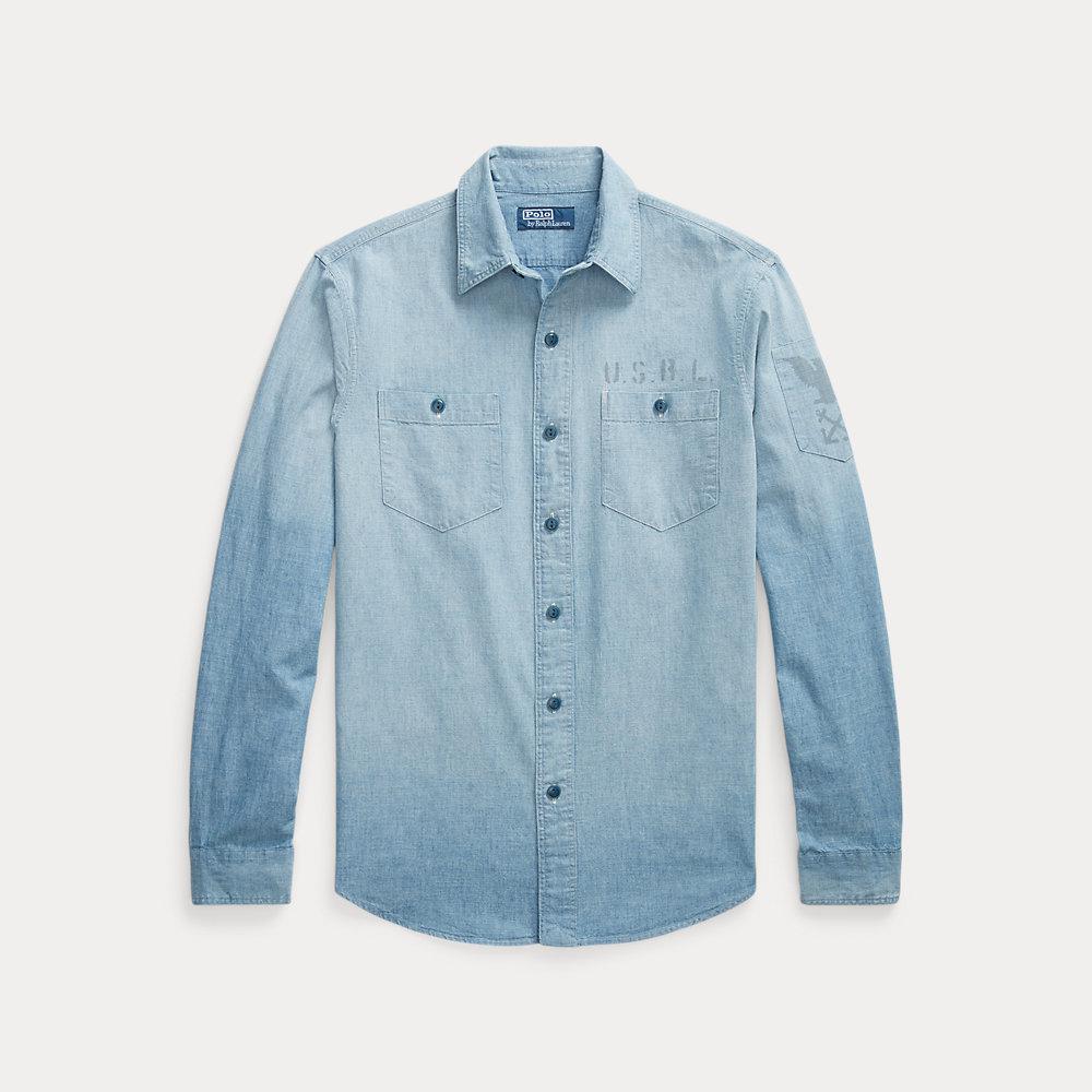 Polo Ralph Lauren Classic Fit Indigo Chambray Workshirt In Blue Endource