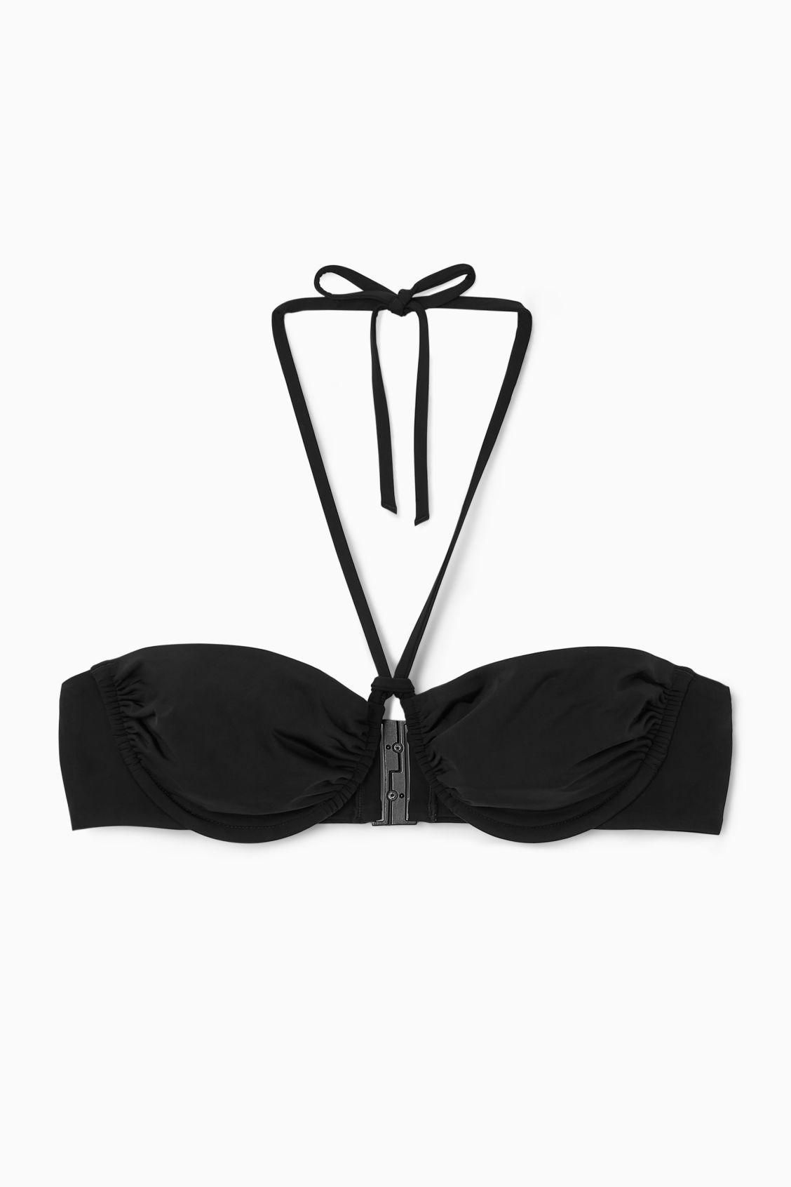 COS Underwired Halterneck Bikini Top in BLACK | Endource