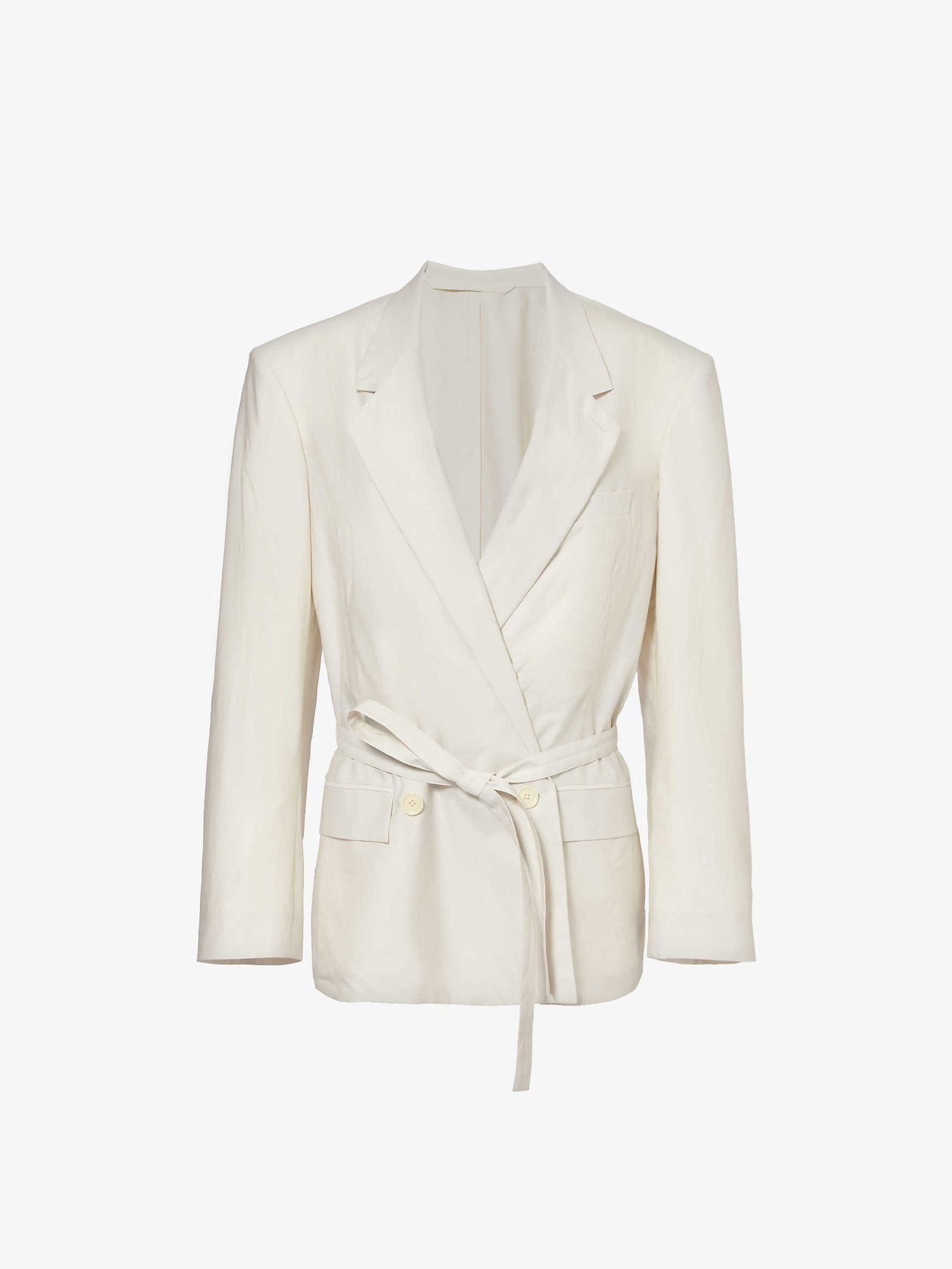 LEMAIRE Tailored Double-Breasted Cotton And Silk-Blend Jacket in MASTIC ...