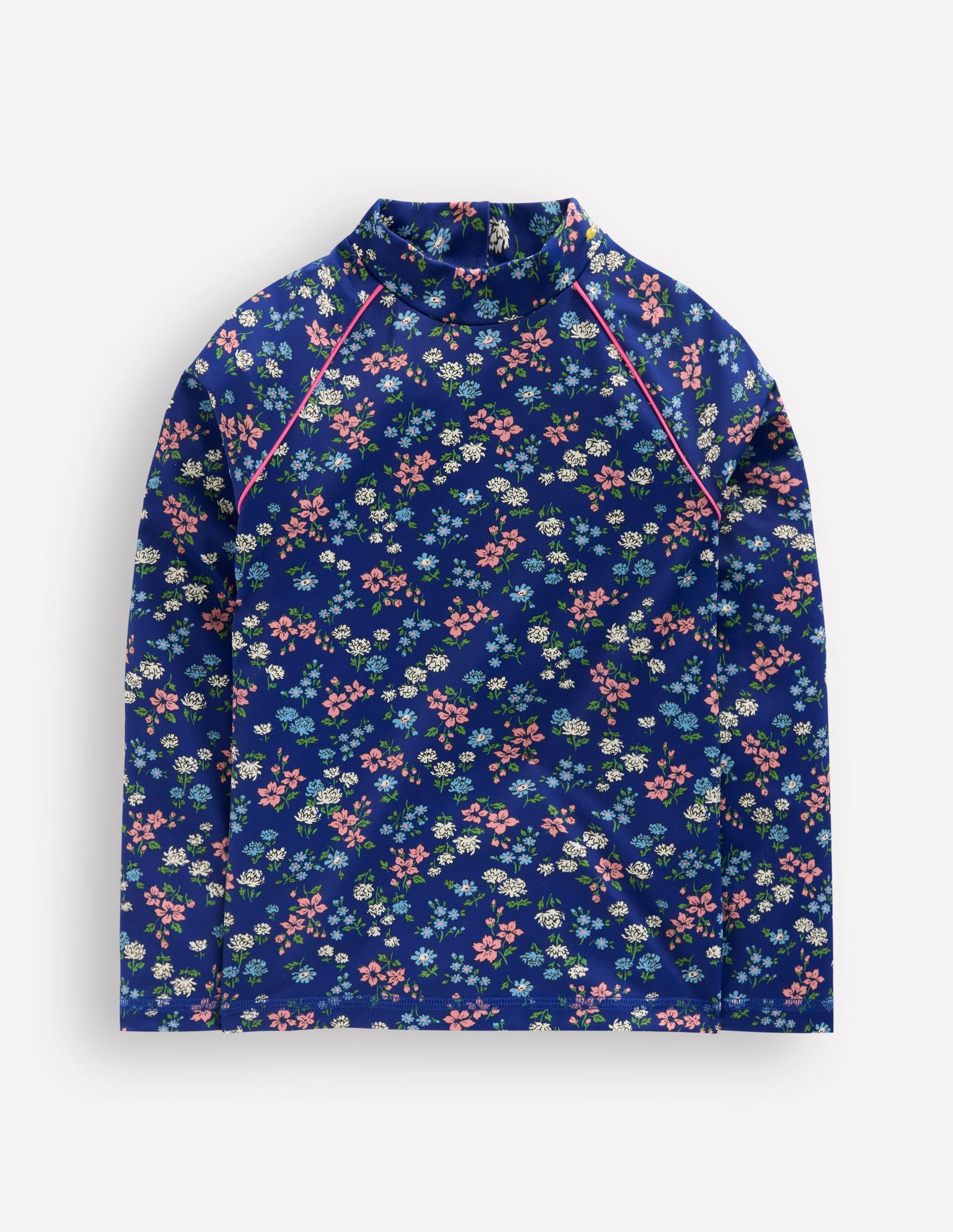 BODEN Sunsafe Patterned Rash Vest-Sapphire Blue Meadow Floral | endource