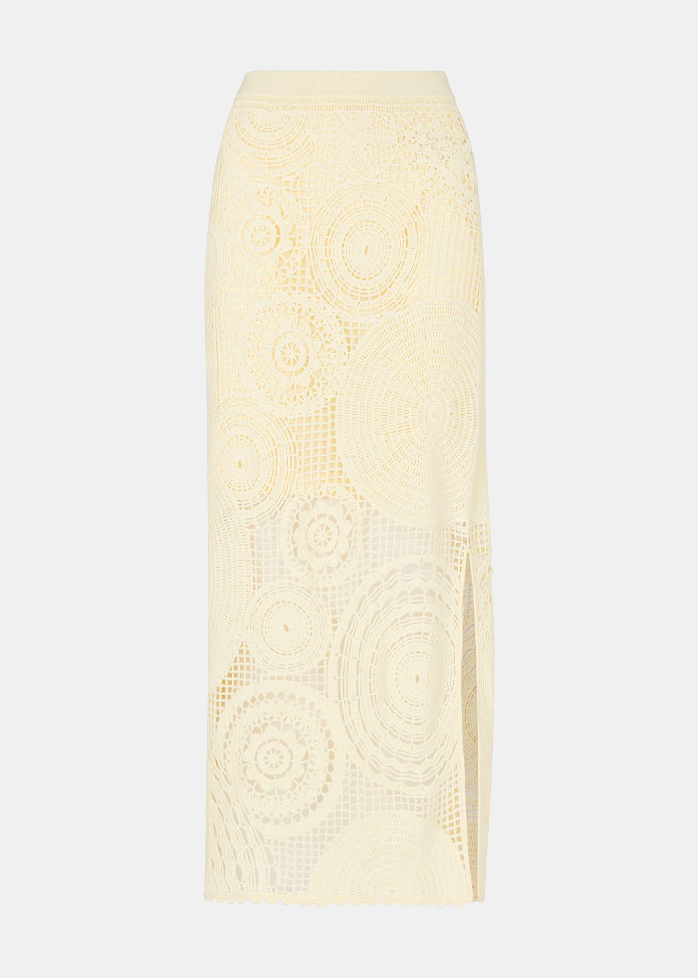 WHISTLES Crochet Circle Skirt in Yellow | endource