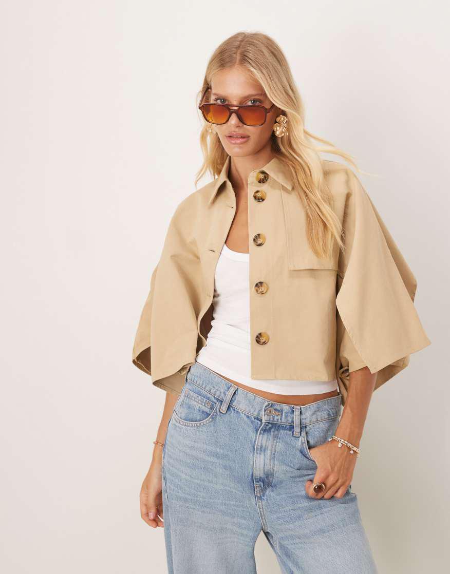 MANGO Cropped Oversized Jacket | endource