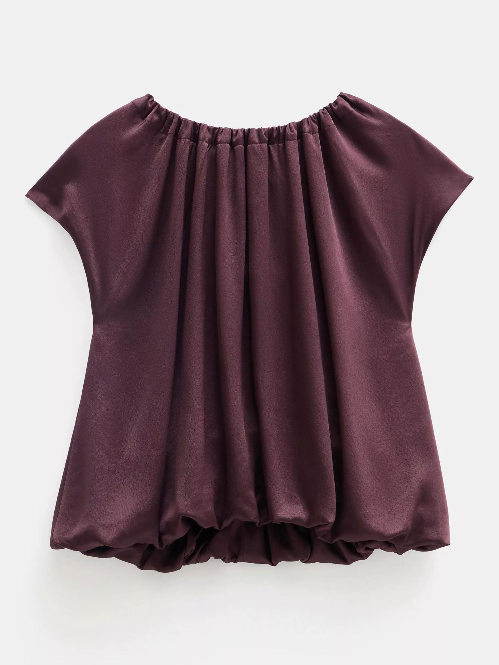 HUSH Satin Drape Top in Fudge Brown | endource