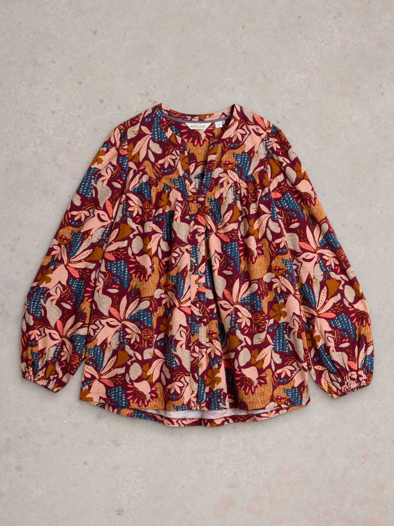 WHITE STUFF Teresa Floral Shirt in Plum/Multi | endource