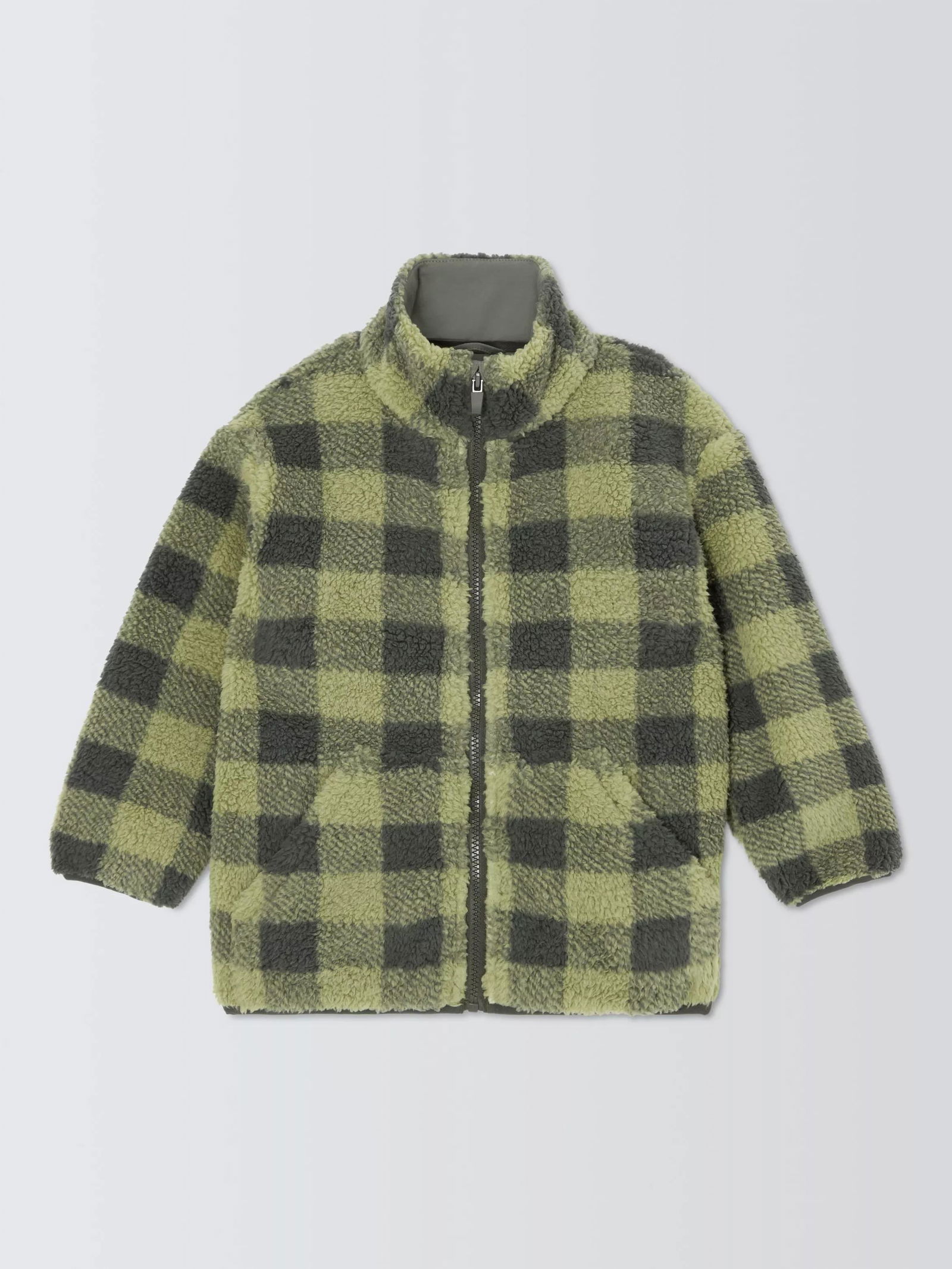 JOHN LEWIS Zip Through Check Fleece Jacket | endource