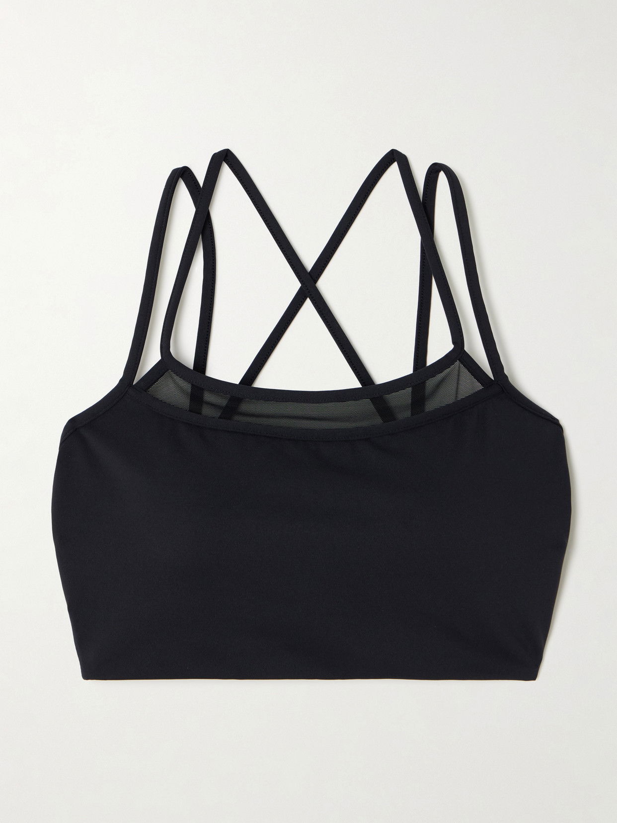 ERES Cooper Layered Tulle-Trimmed Stretch-Jersey Sports Bra | endource