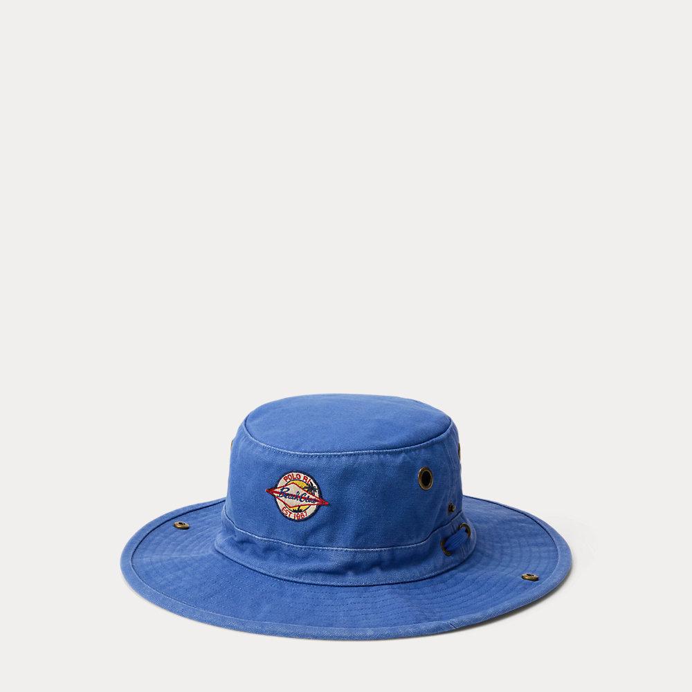 POLO RALPH LAUREN Logo-Patch Canvas Bucket Hat | endource