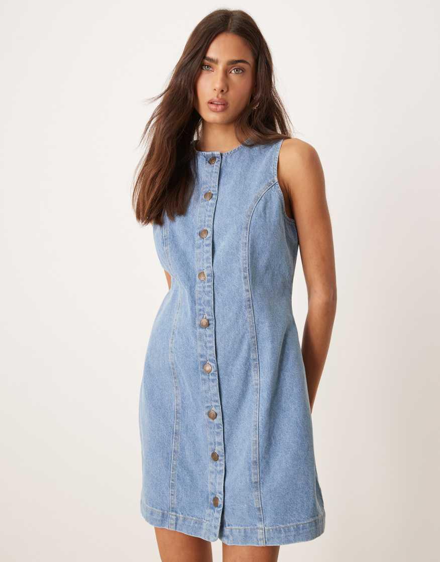 NOBODY'S CHILD Ned Denim Pinny Mini Dress | endource