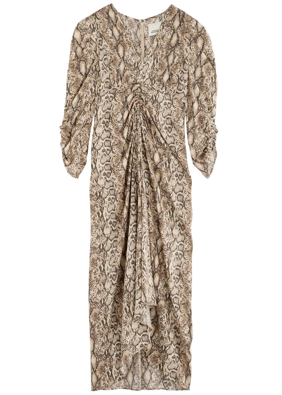 ISABEL MARANT Albini Stretch-Silk Midi Dress | endource